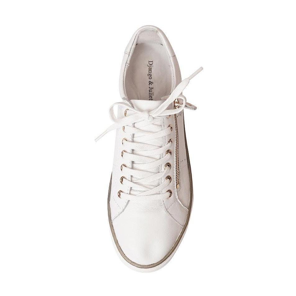 Froggy White Leather Sneakers by Django & Juliette – Shouz