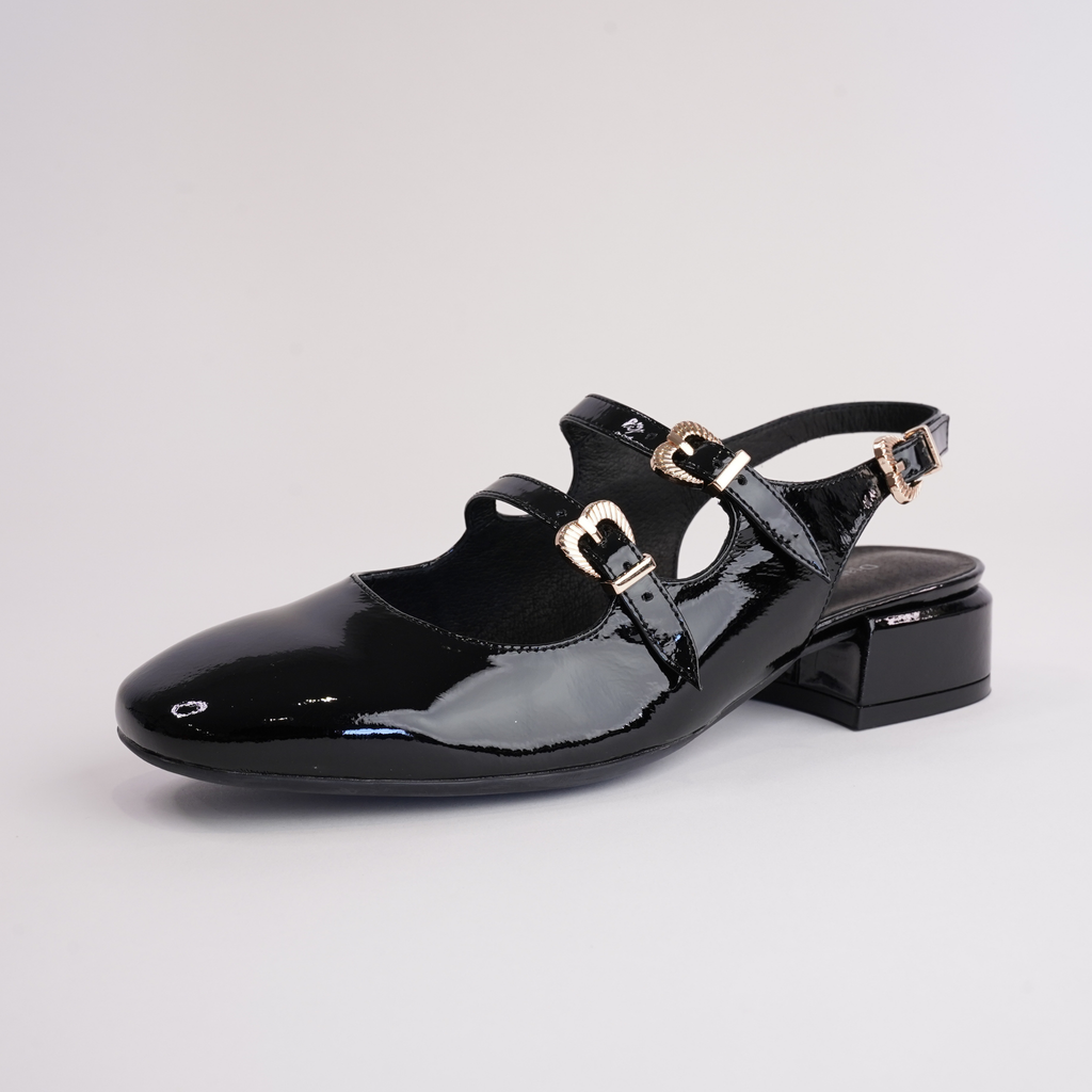 Viraz Black Patent Leather Heels by Django & Juliette – Shouz
