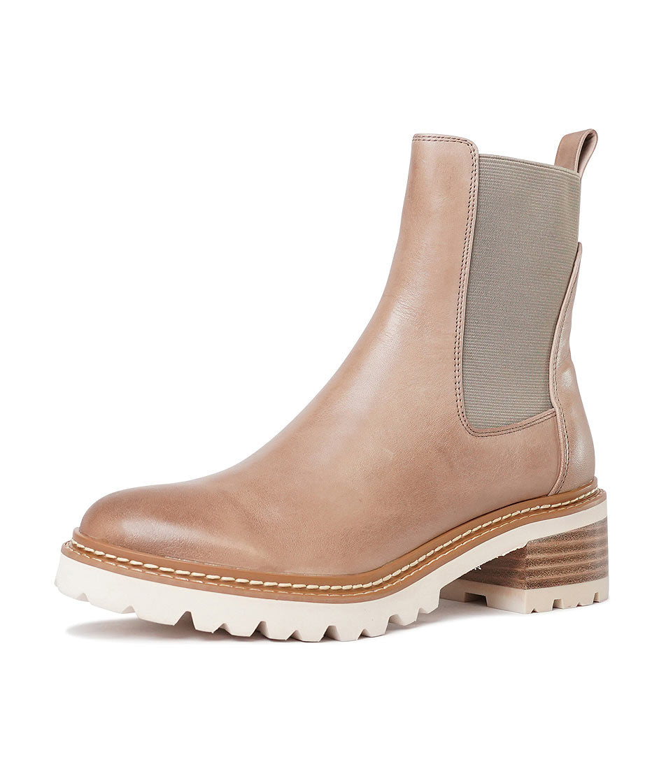 Linear Taupe Leather Chelsea Boots by EOS Footwear – Shouz
